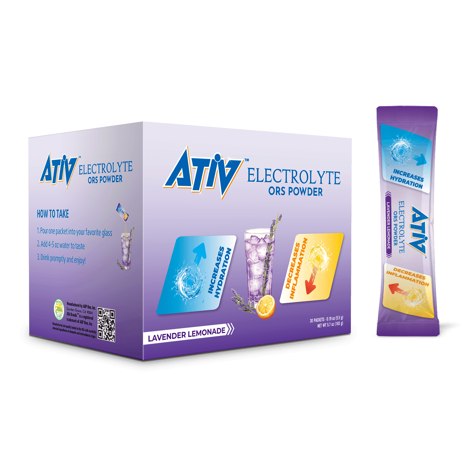 ATIV Electrolyte Powder - Lavender Lemonade Flavor, 30 Grams - Walmart.com