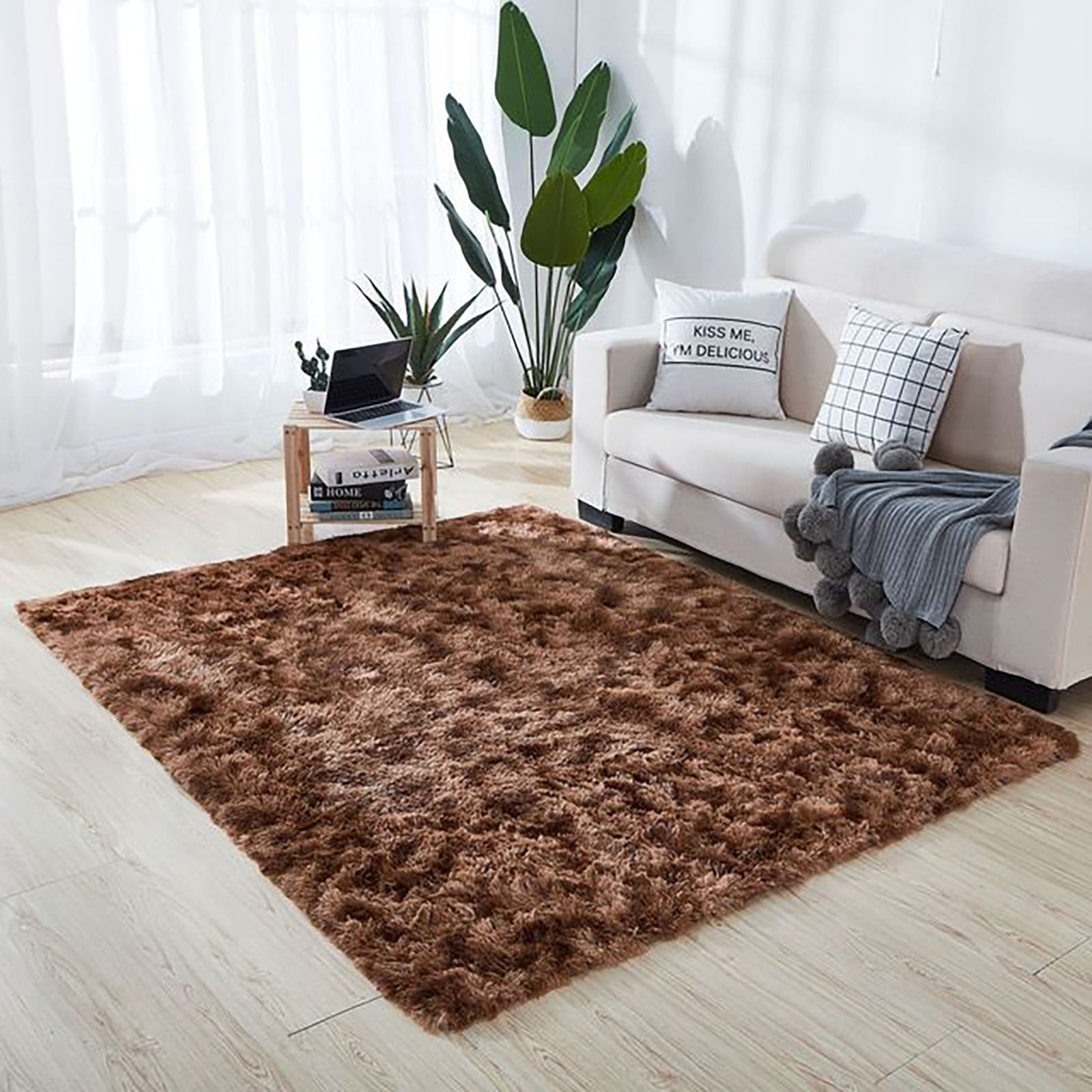 ATIXEL Soft Rugs Anti-Skid Shaggy Area Rug Dining Room Home Bedroom ...
