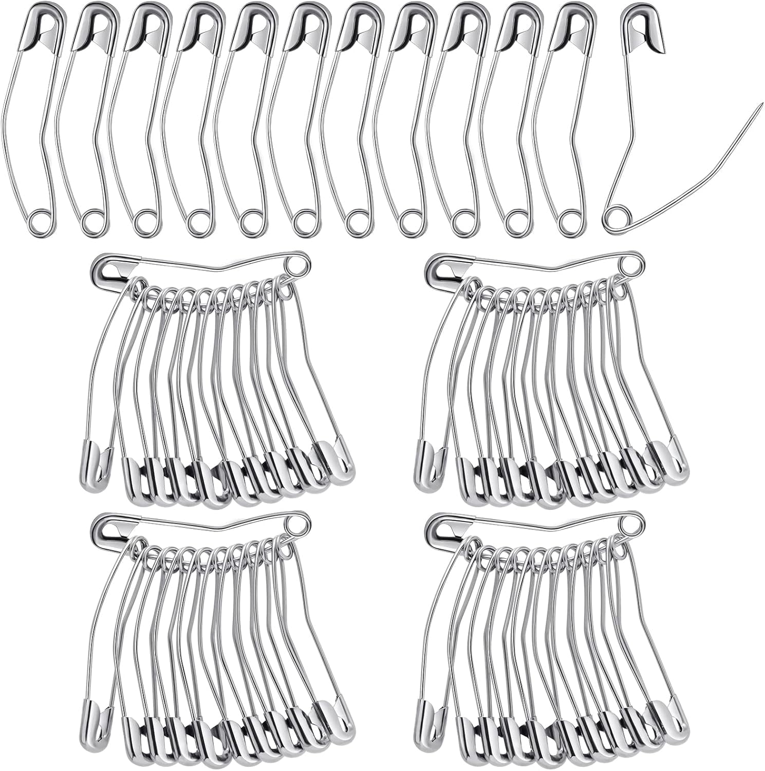 ATJIA 100 Pcs Curved Safety Pins Quilting Basting Pin Bent Safety Pins ...