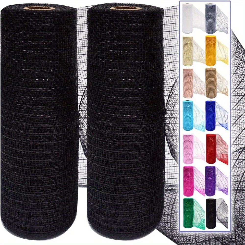 ATJIA 2 PCS Mesh Ribbon Rolls 10 Inch 10 Yards Decorative Mesh Fabric ...