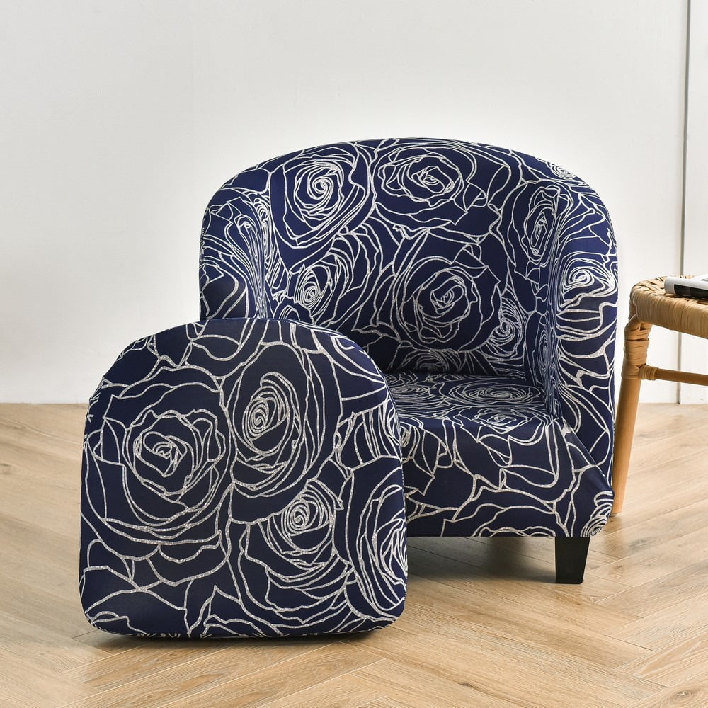 ATJIA 2 Piece Club Chair Slipcover Stretch Barrel Chair Covers Printed ...