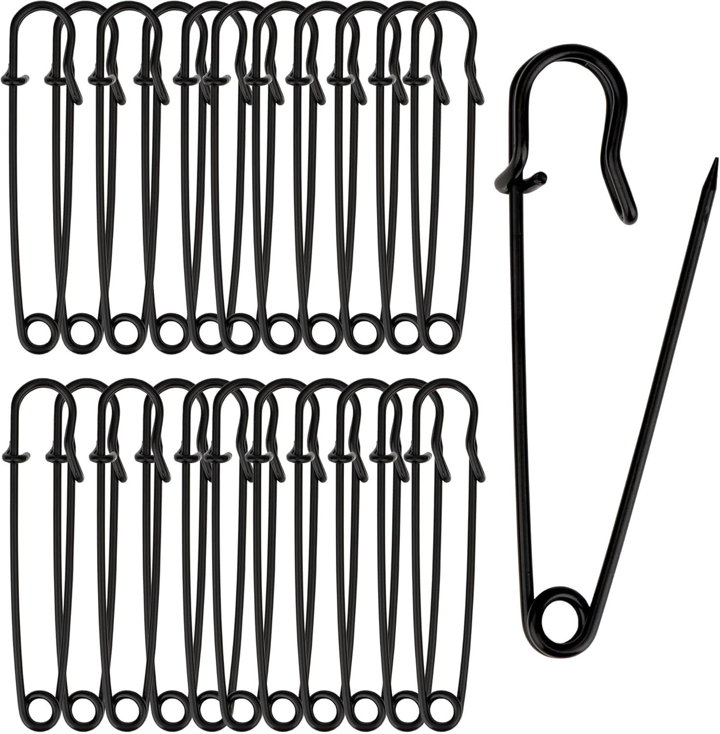 ATJIA 3" and 4" Large Safety Pins Pack of 30 for Clothes Leather Canvas ...