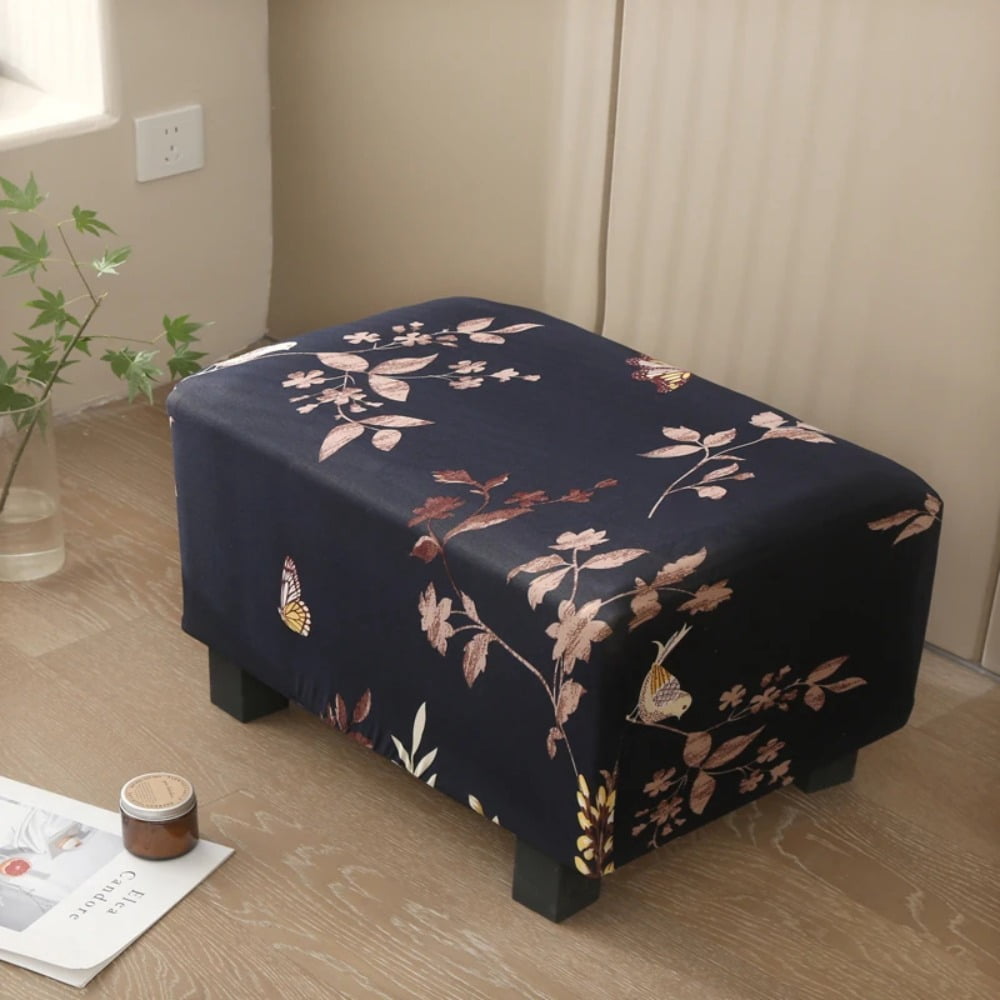 ATJIA Chair Cover Stretch Ottoman Cover Rectangular Storage Ottoman ...