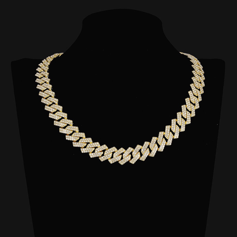 ATJIA Cuban Link Chain Necklace for Men Women 15mm Wide Curb Necklace ...
