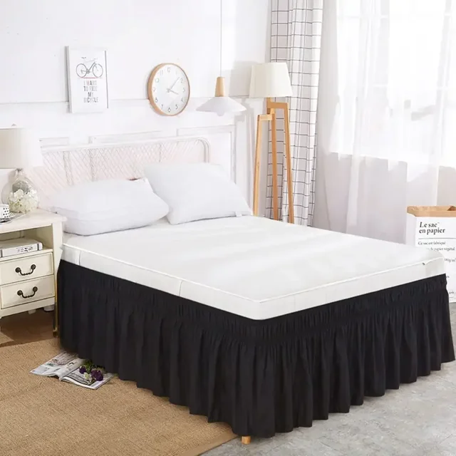 ATJIA Elastic Wrap Around Bed Skirt Dust Ruffle Smooth Soft Bed Frame ...