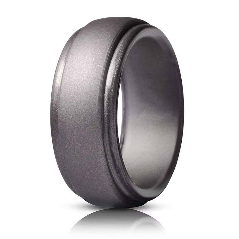 ATJIA Mens Silicone Wedding Band Rubber Rings for Him Women Couples ...