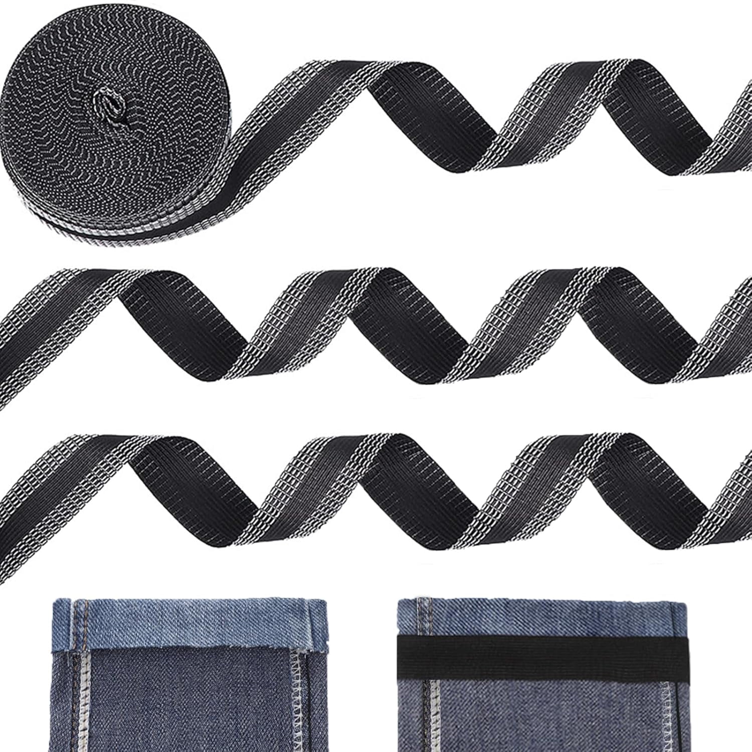 ATJIA Pants Hemming Tape 5.5yd Trousers Edge Modified Strips Iron-on ...