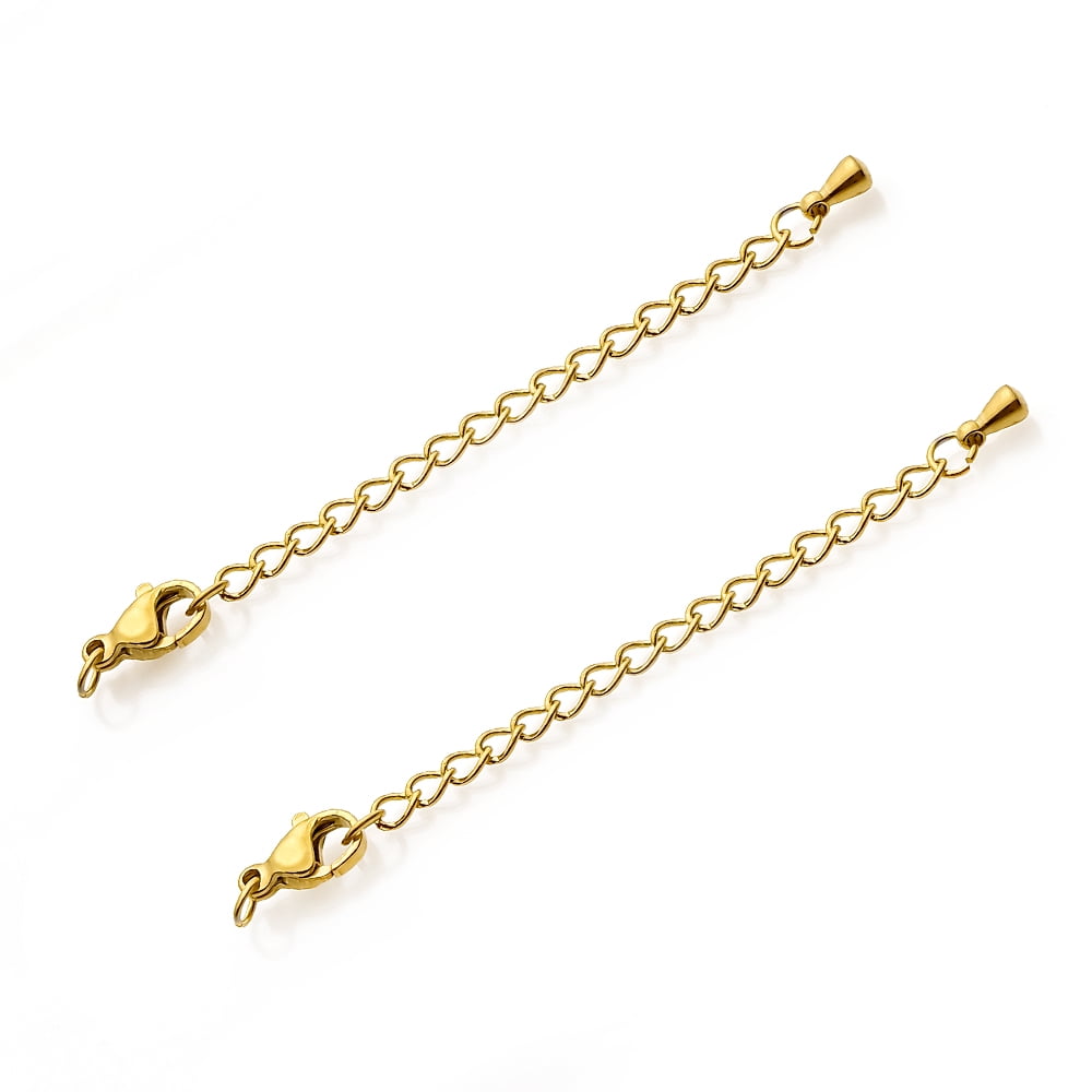 ATJIA Stainless Steel Extension Tail Chain Lobster Clasps Connector ...