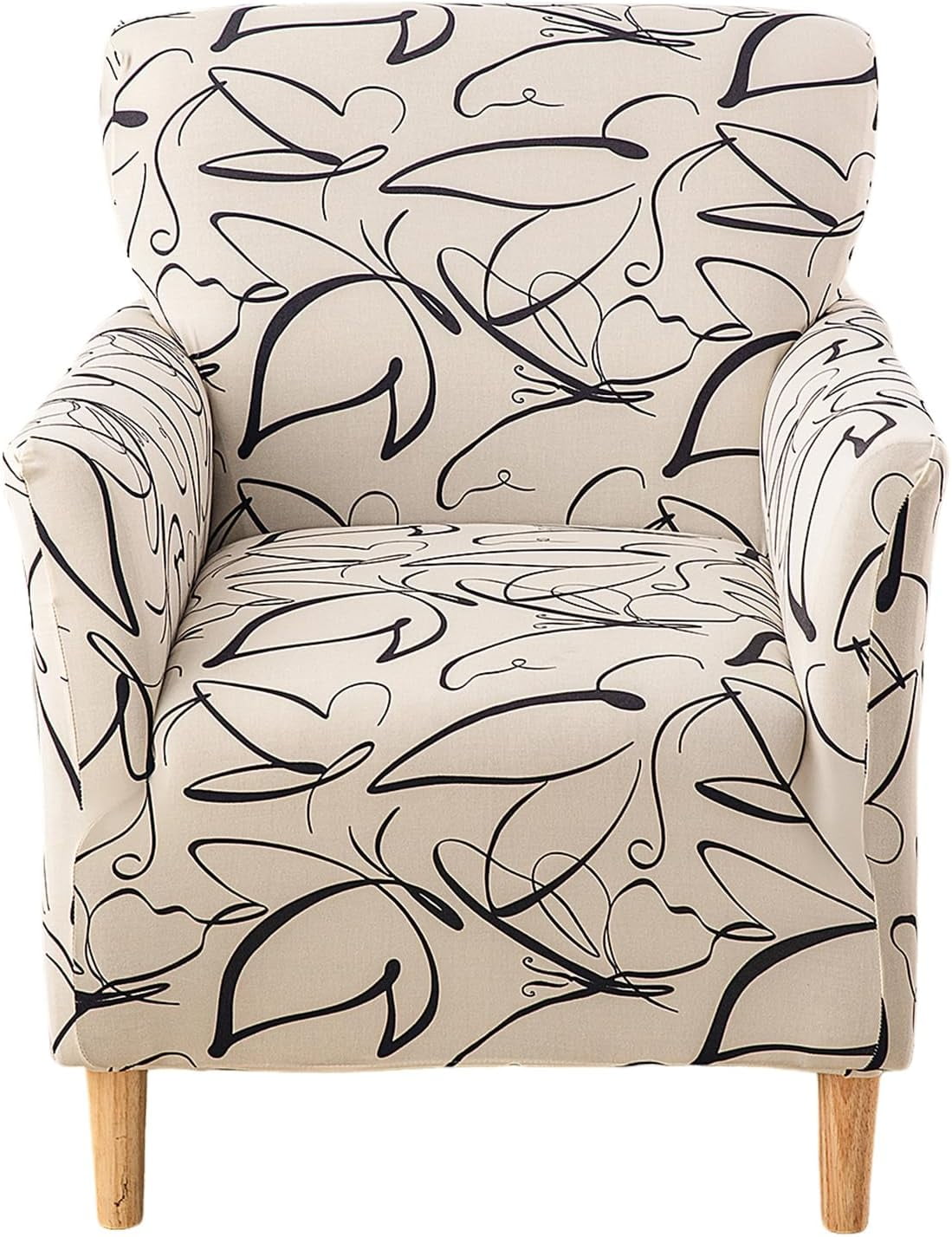 ATJIA Stretch Armchair Slipcover 1-Piece Accent Chair Covers with Arms ...