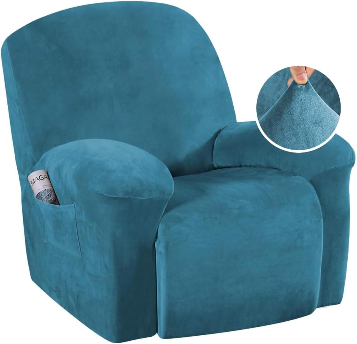 ATJIA Stretch Recliner Chair Covers Velvet Plush Chair Slip Covers with ...