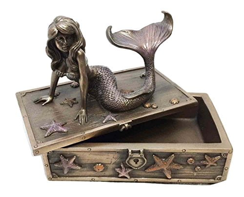 ATL Mermaid Resting On Treasure Chest Decorative Box - Walmart.com