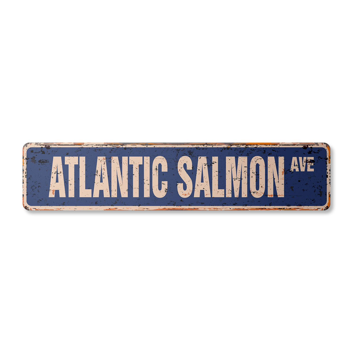 ATLANTIC SALMON Vintage Aluminum Street Sign fishing fisherman fish ...