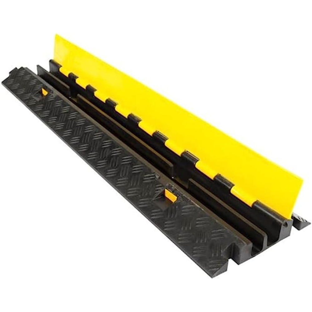 ATLAS Heavy Duty Cable Protector Ramp, 2 Channels, Rubber, Black and ...