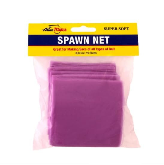 ATLAS Spawn NET 3" X 3" - Ideal for Bait Sacs Salmon Eggs, Liver, Soft ...