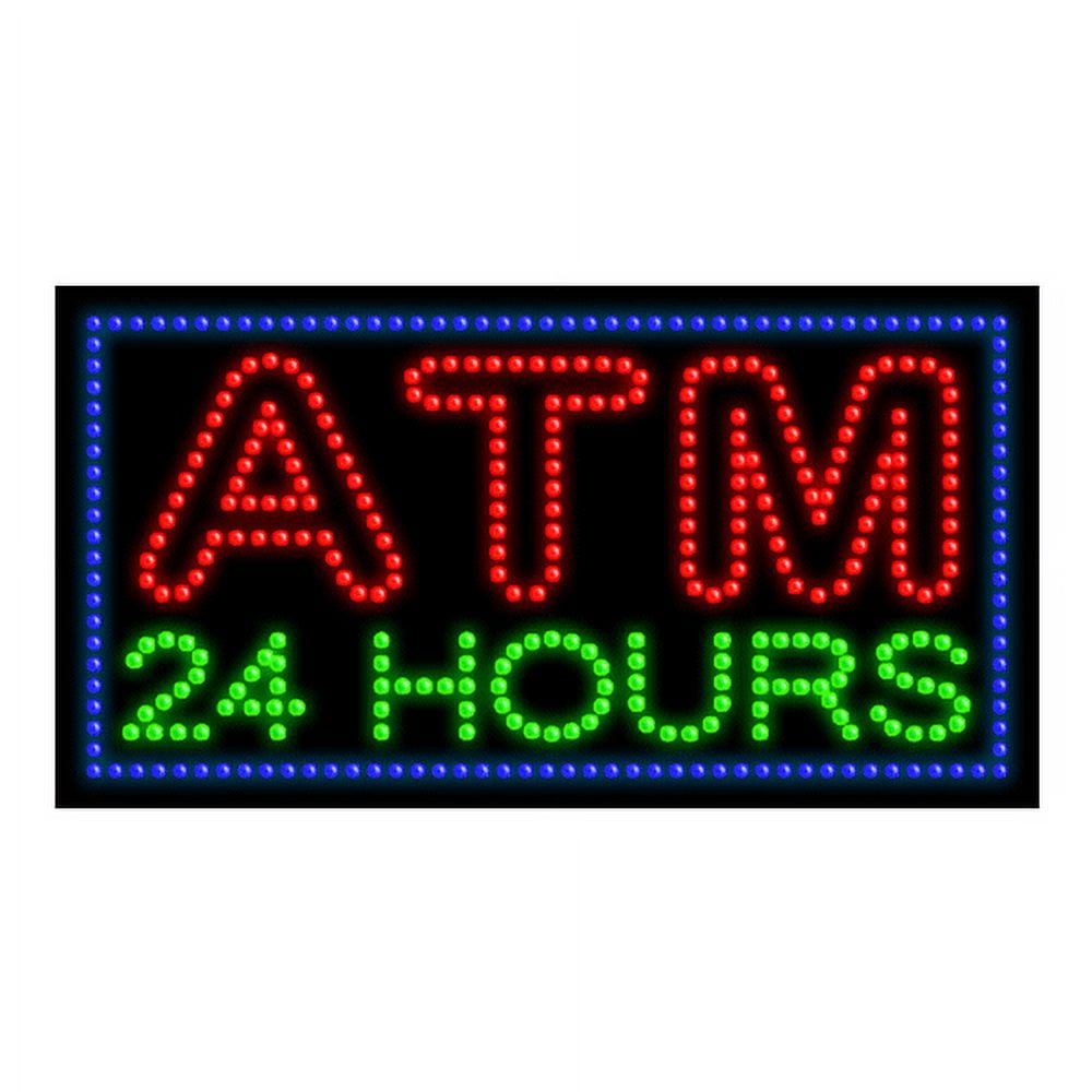 ATM 24 Hours-LED Dots Sign Made in USA - Walmart.com