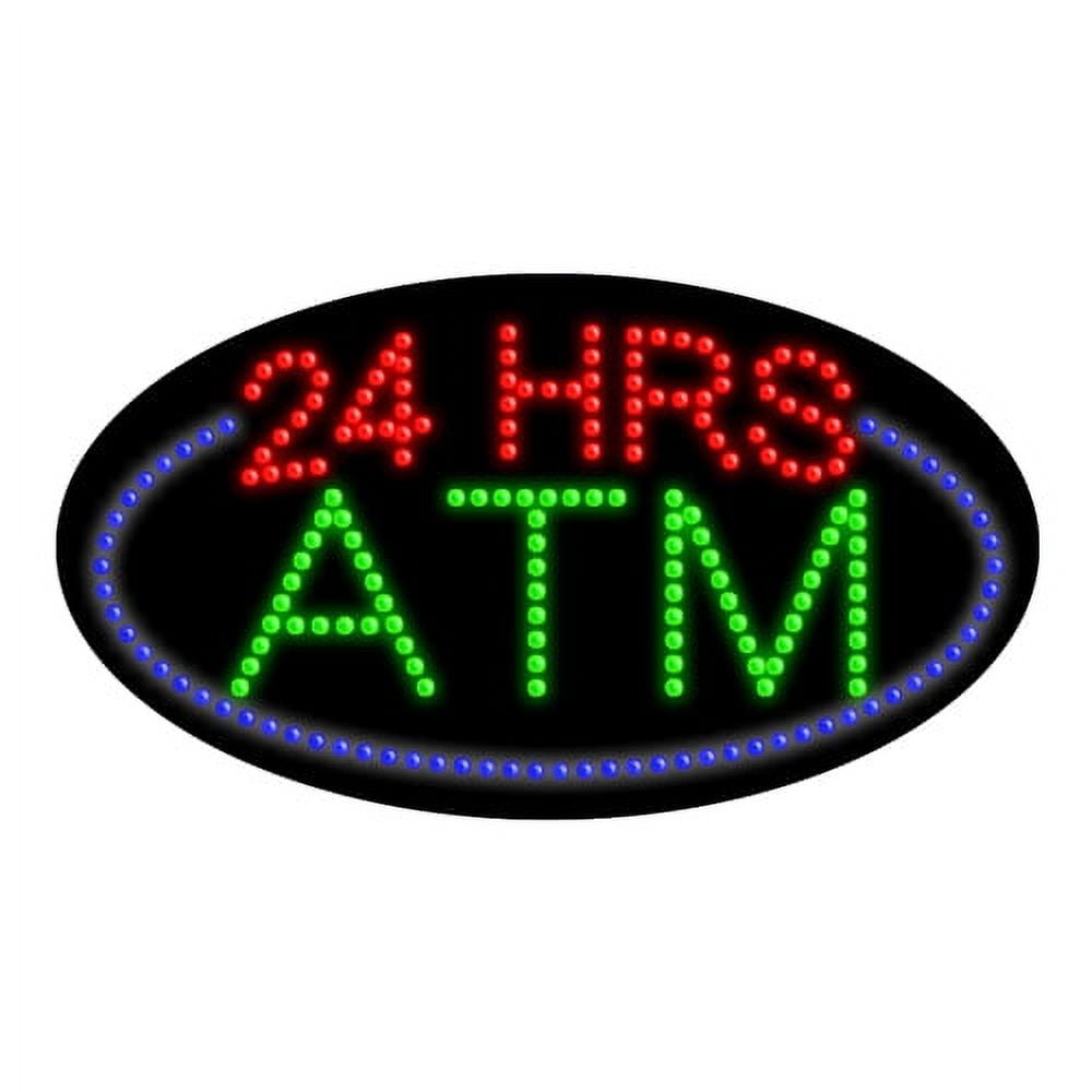 ATM 24 Hours-LED Dots Sign Made in USA - Walmart.com