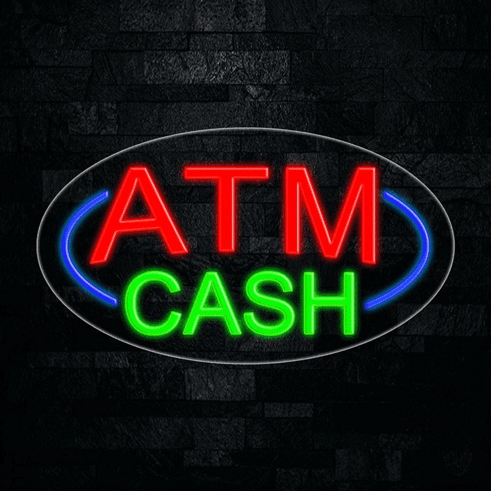 ATM Cash LED Neon Sign 28"L x 16"H #34141 - Walmart.com