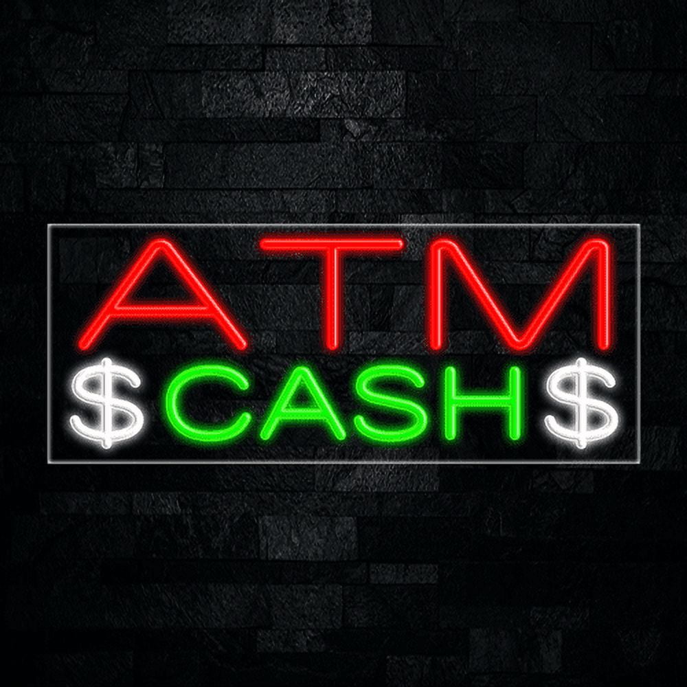 ATM Cash-LED Neon Sign 30"L x 12"H #30478 - Walmart.com