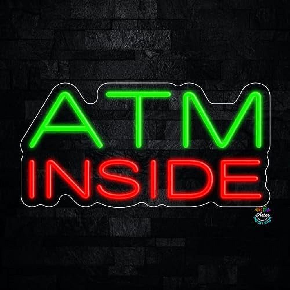 ATM Inside LED Neon Sign 20"L x 10"H #32032 - Walmart.com