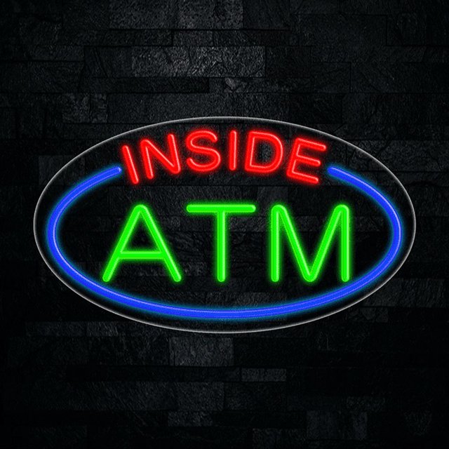 ATM Inside LED Neon Sign 28"L x 16"H #34417 - Walmart.com