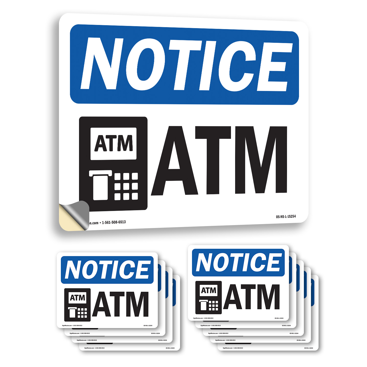 ATM OSHA Notice Vinyl Decal Label 14 Inch x 10 Inch - 10 Pack - Walmart.com