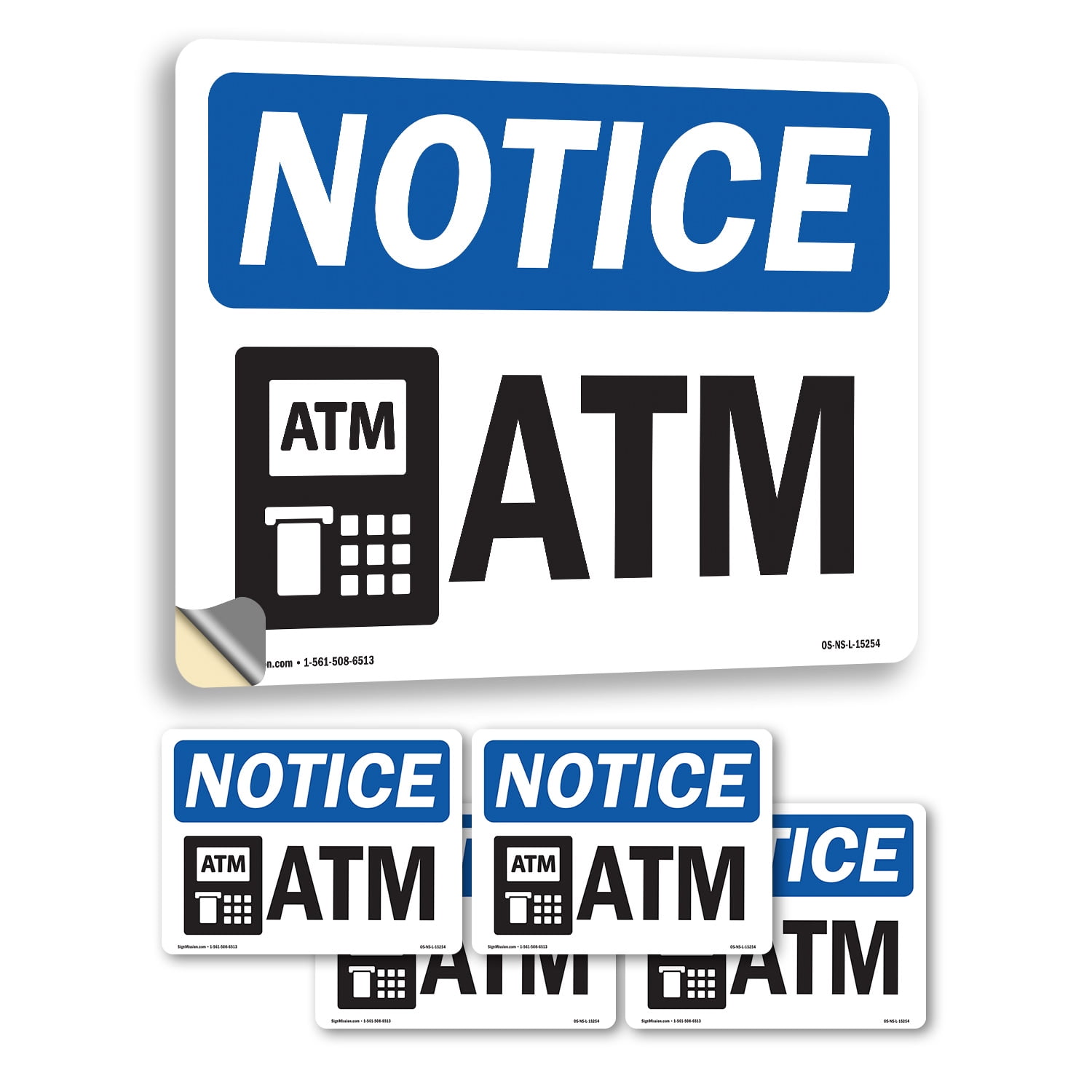 ATM OSHA Notice Vinyl Decal Label 24 Inch x 18 Inch - 5 Pack - Walmart.com