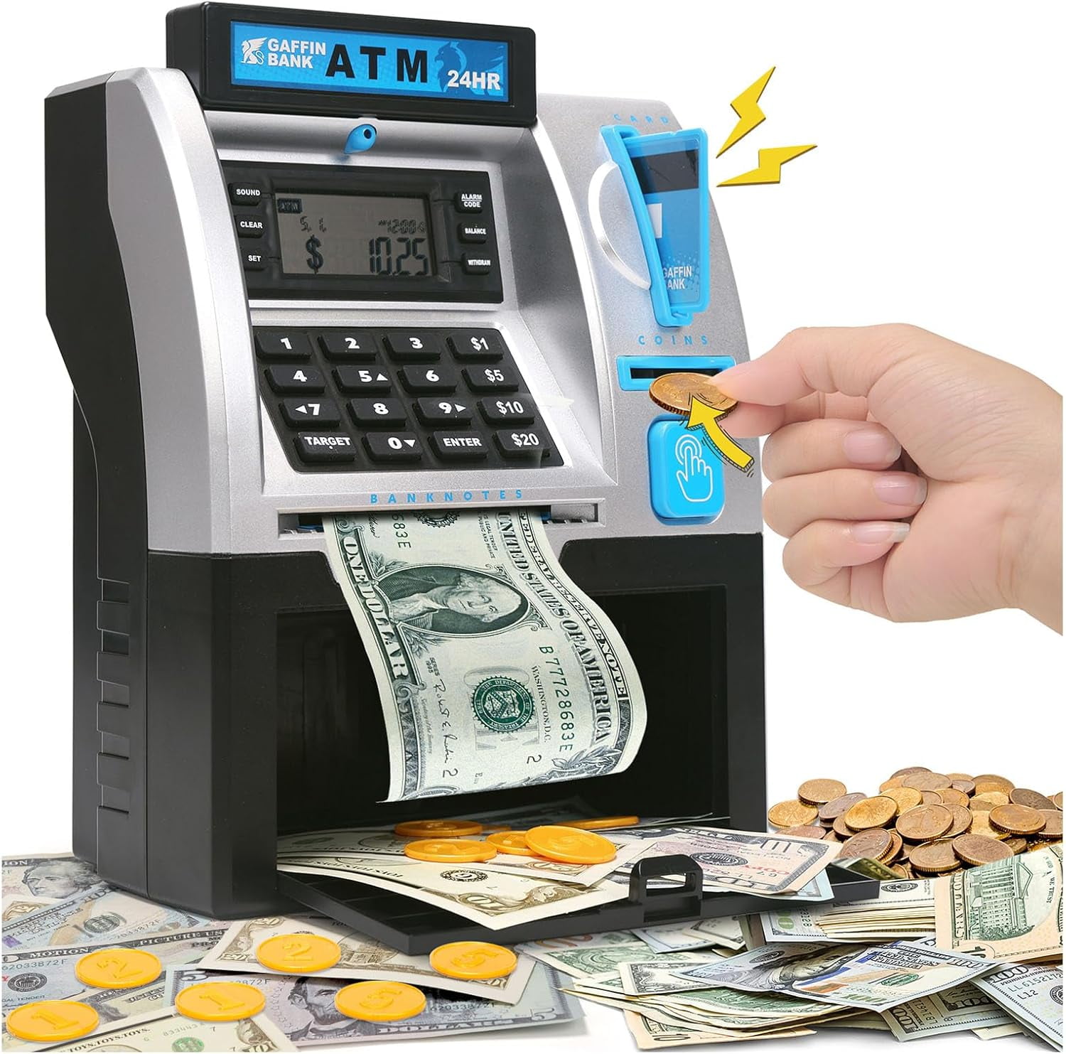 ATM Piggy Bank for Real Money, Digital Electronic Saving Safe Machine ...