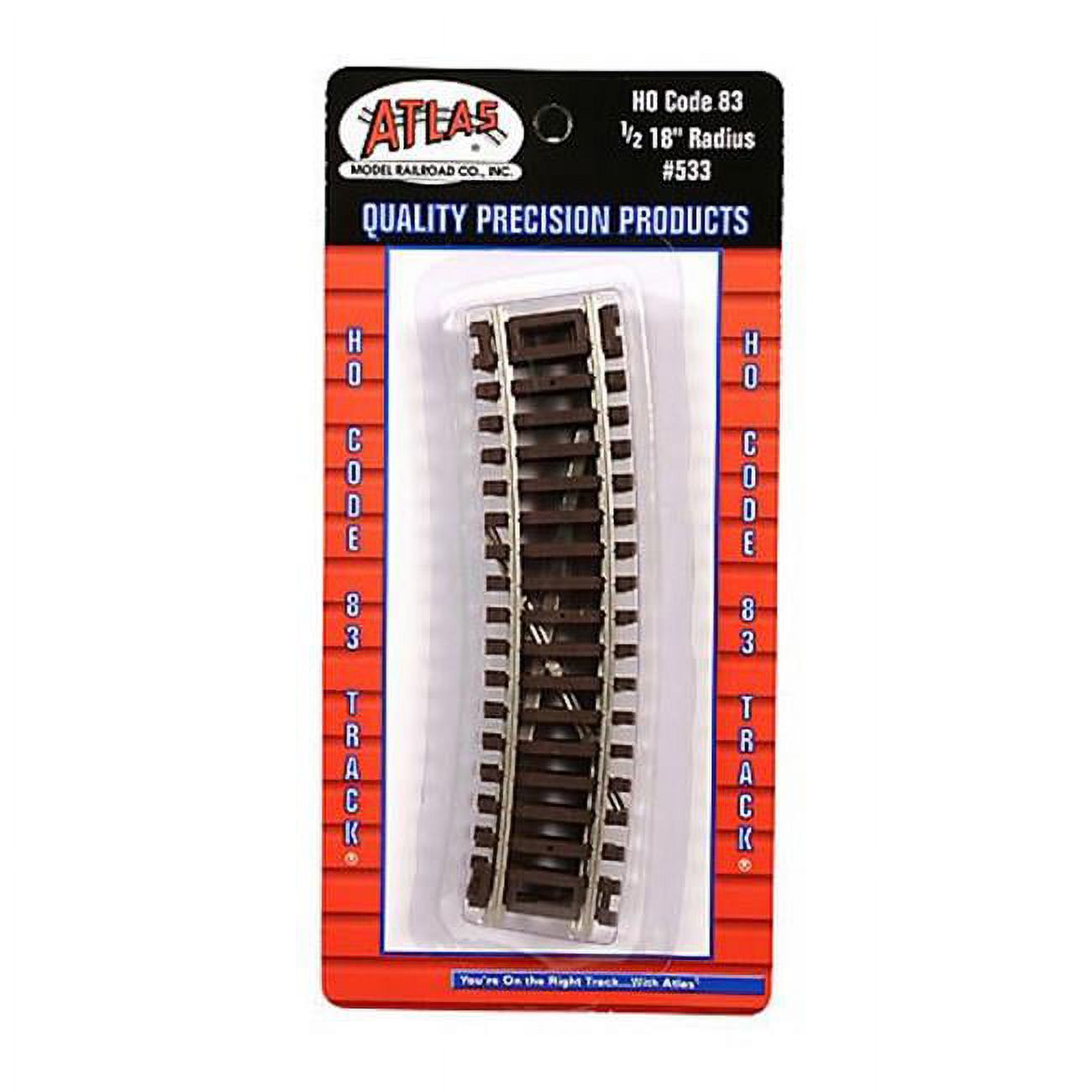Atlas Model Railroad HO Code 83 18 Radius 1/2 Curve 4 ATL533 HO Track ...