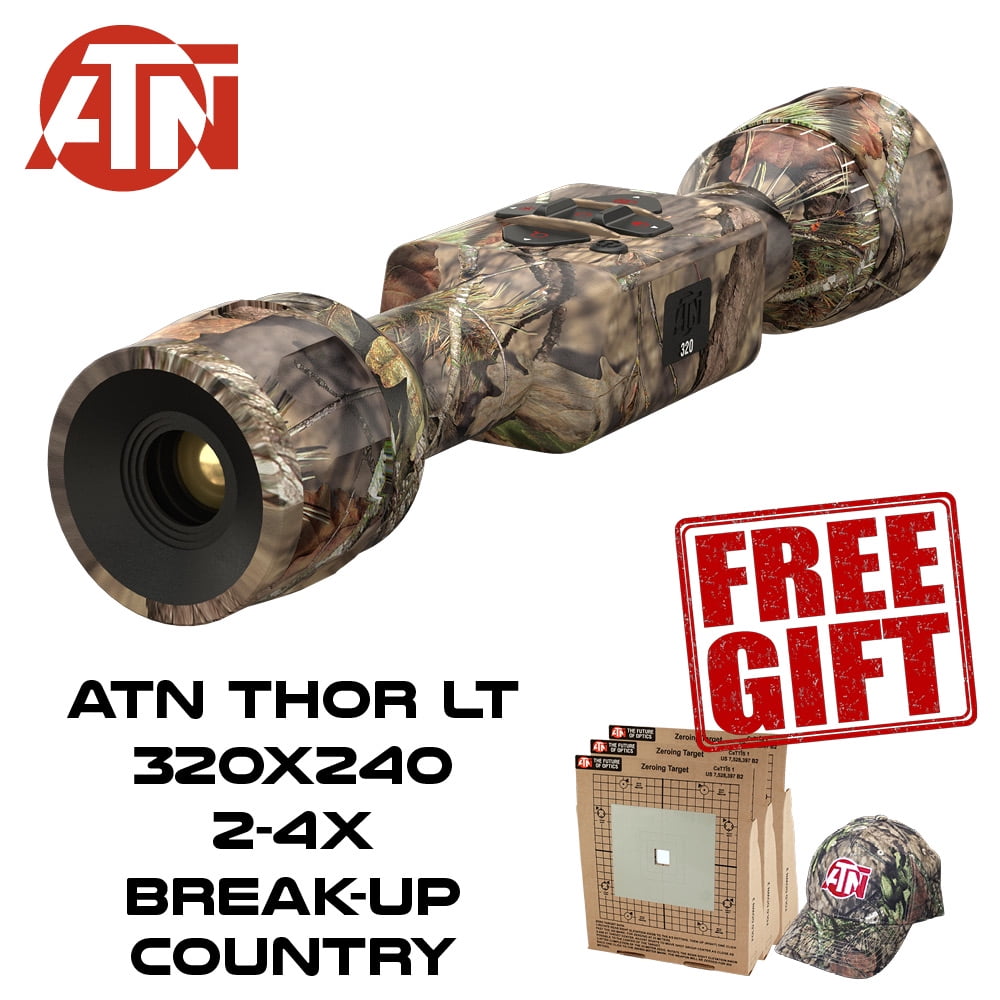 ATN ThOR LT 320 Thermal Rifle Scope, 2-4x30mm, 30mm Tube, Mossy Oak ...