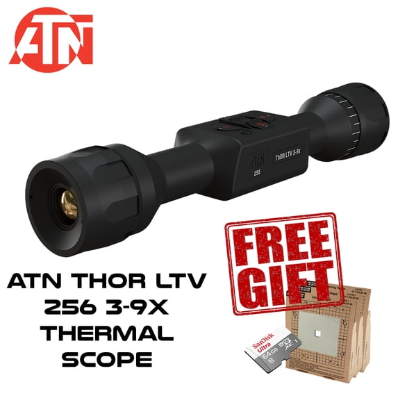ATN Thor LTV 3-9x, 256x192 Thermal Scope Free Gift Thermal Target + SD ...