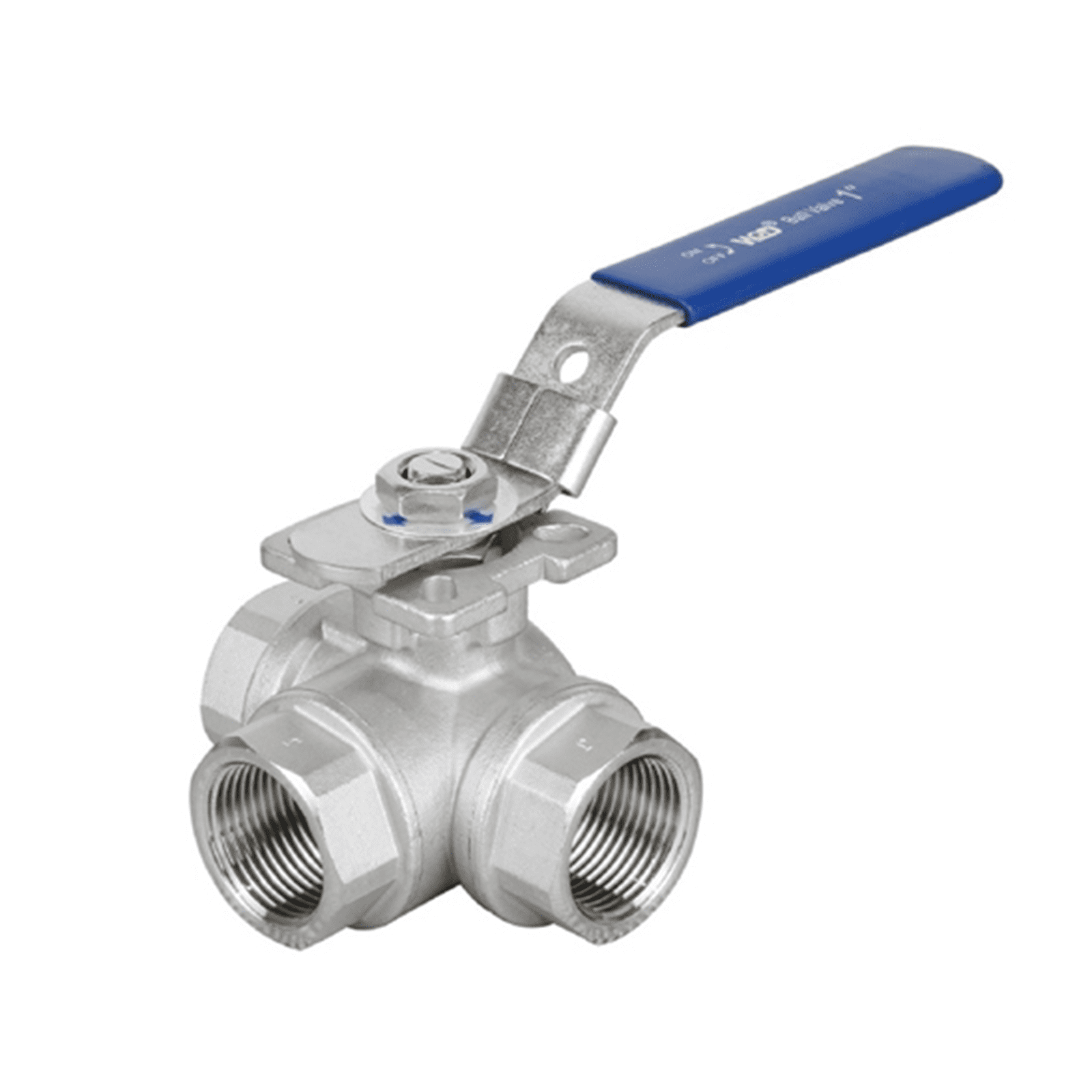 ATO 1-1/4 inch 304 Stainless Steel 3 Way Ball Valve -T Port Thread-NPT ...