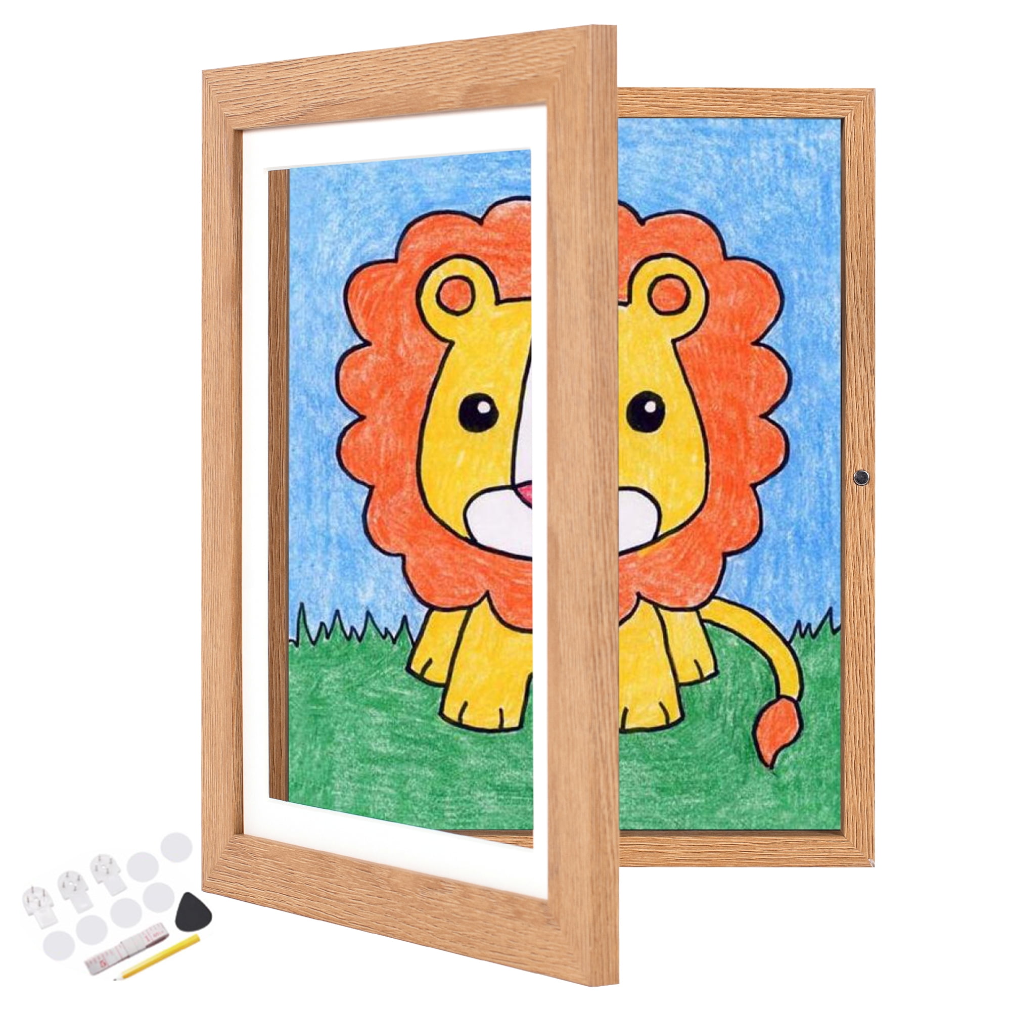 "ATOBART Children's Artwork Frame, 8.5x11"" Magnetic Front Opening ...