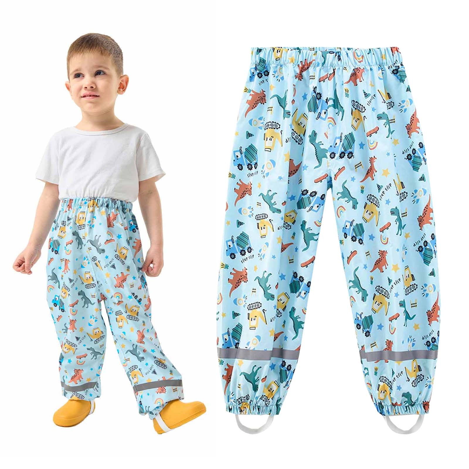 ATOGUTA 2-12 Years Kids Rain Pants Four Season Waterproof Pants ...
