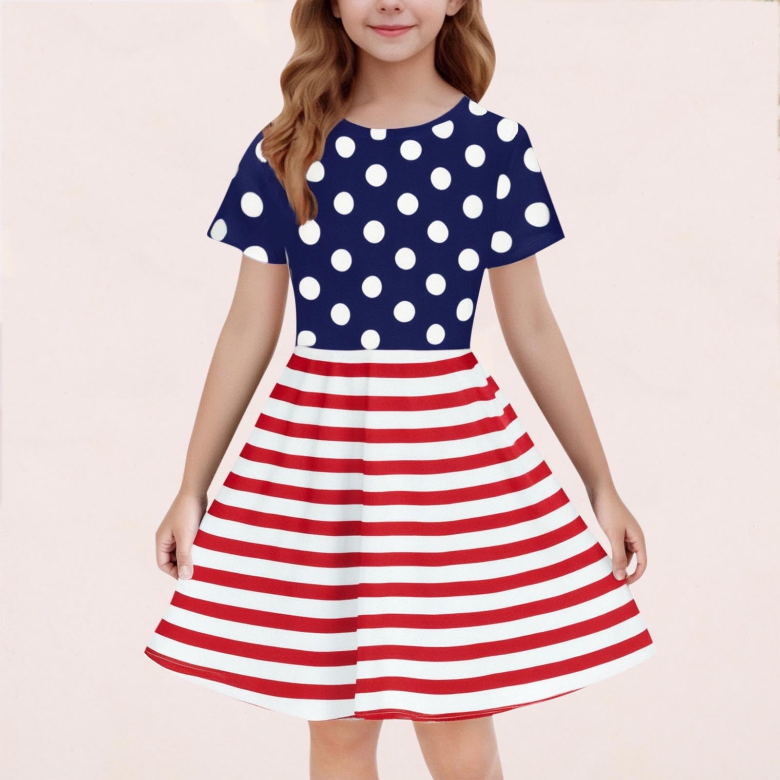 ATOGUTA 2-9 Years Girls Patriotic Dress Independence Day Dresses ...