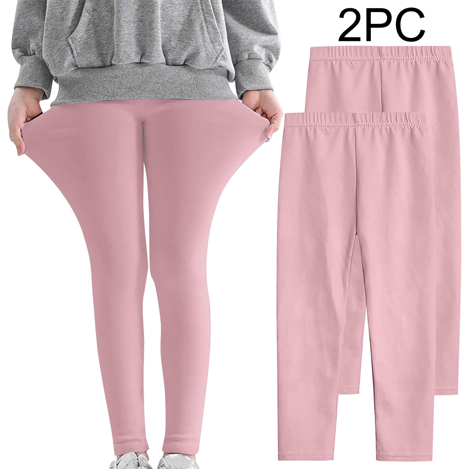 ATOGUTA 2-Pack Leggings for Toddler Girls Comfortable Stretchy Footless ...