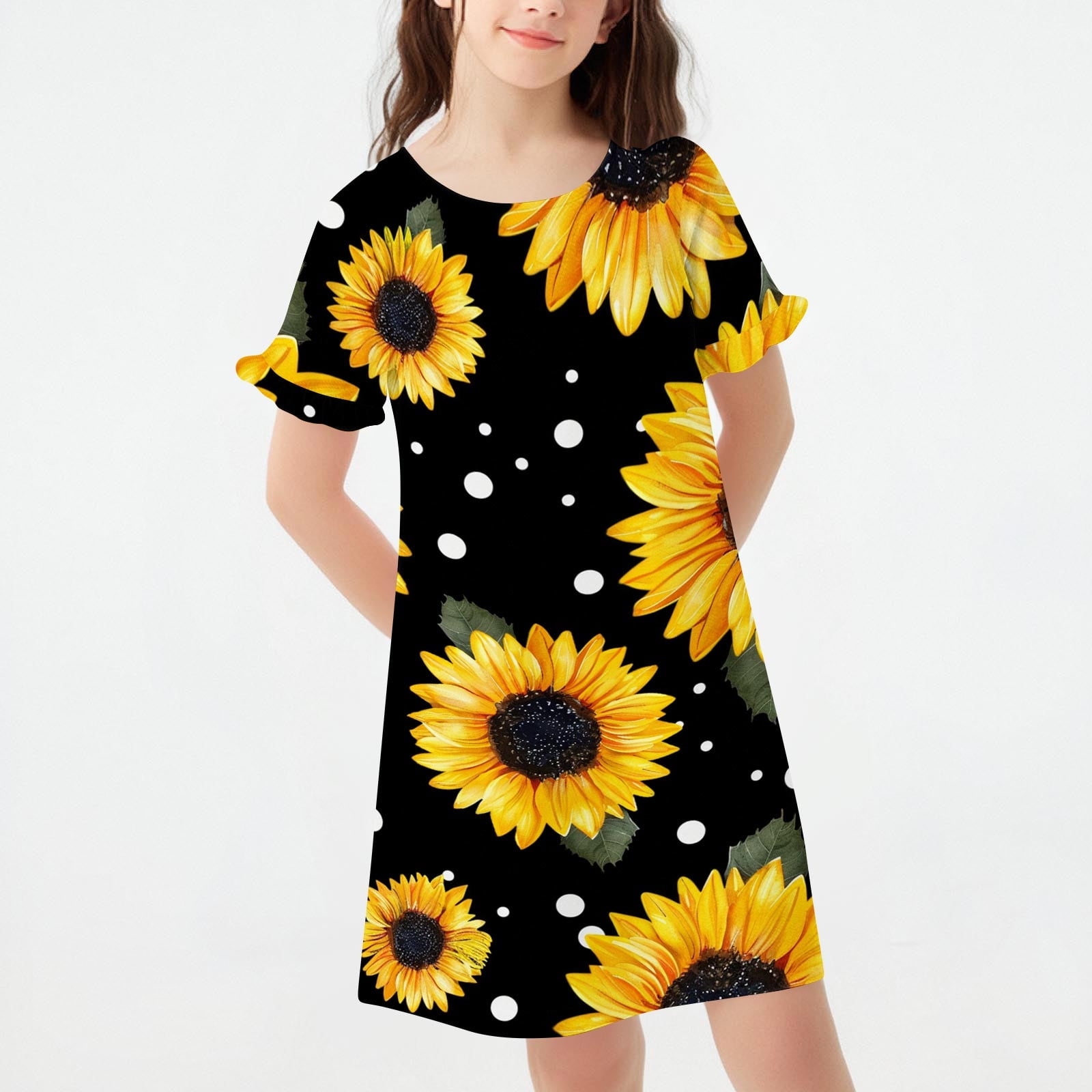 ATOGUTA 3-12 Years Big Girls Night Dresses Soft Nightgown Night Dress ...