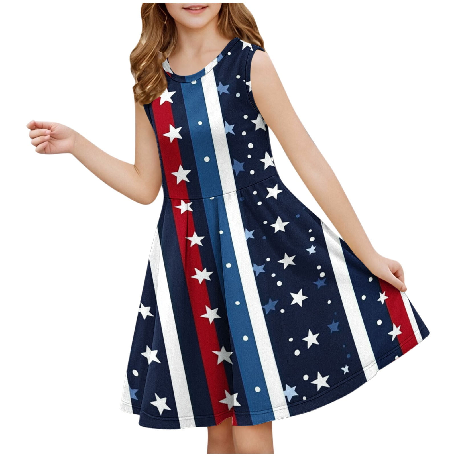 ATOGUTA 3-14 Years Girls Fourth Of July Dress Independence Day Dresses ...