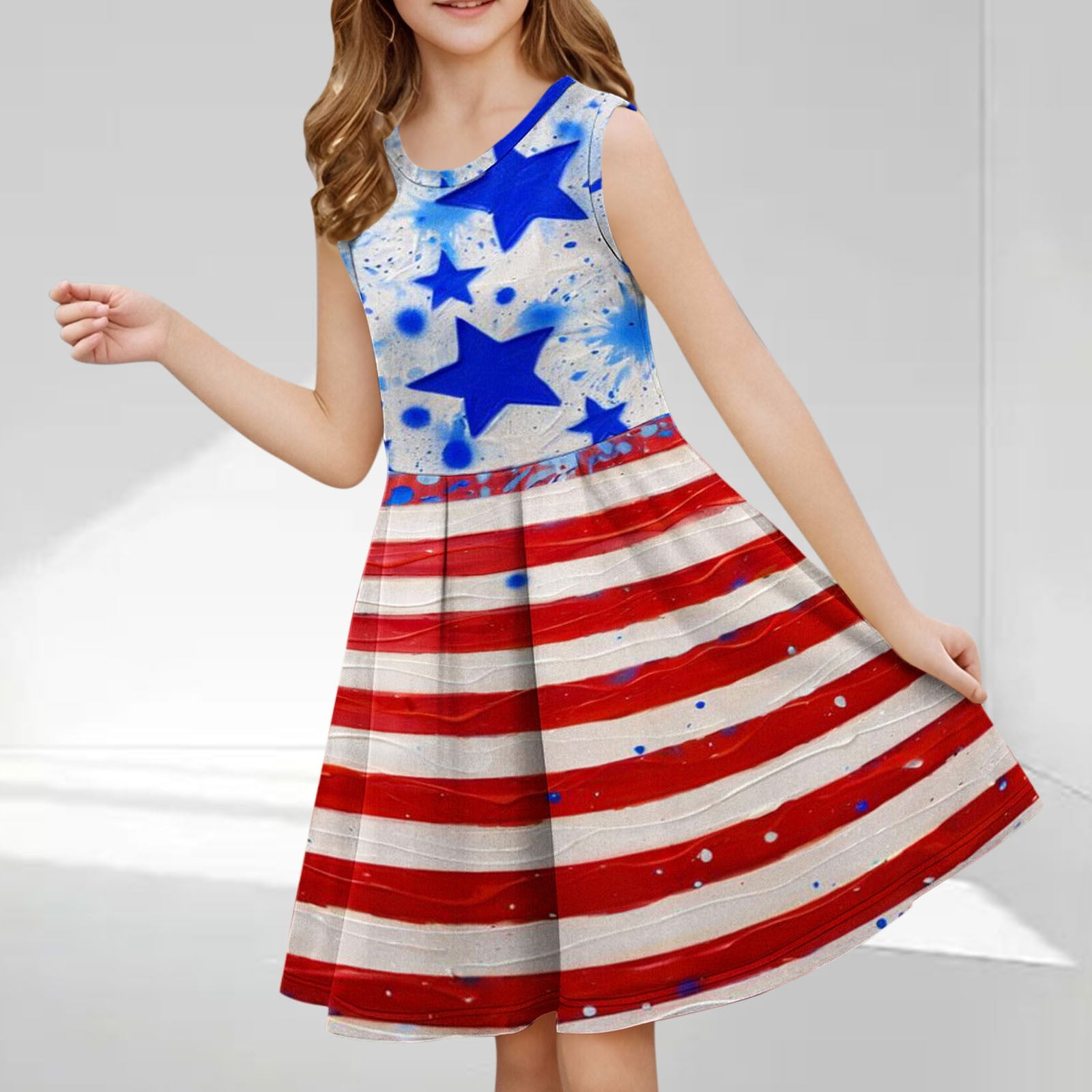 ATOGUTA 3-14 Years Little Girls 4Th Of July Dress American Flag Skirt ...