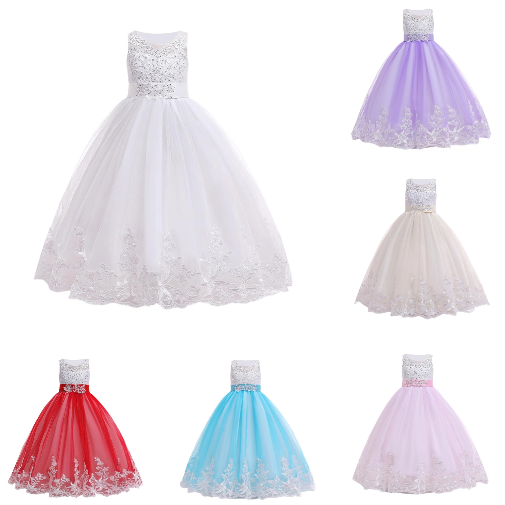 ATOGUTA 4-18 Years Teen Girl Dresses Tulle Dresses Bridesmaid Wedding ...
