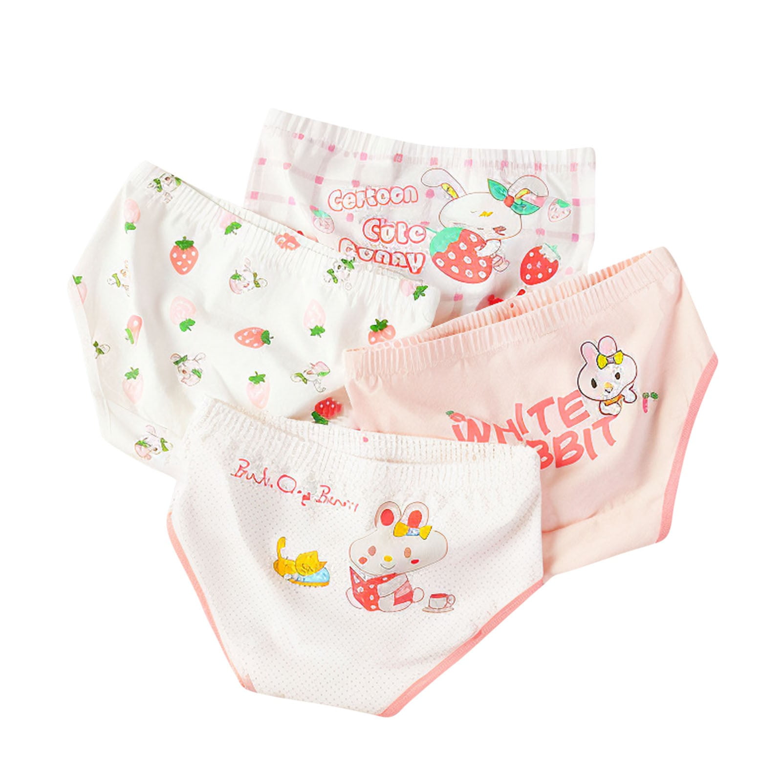 ATOGUTA 4-Pack Girls Underwear Set with Comfortable Elastic Waistband ...