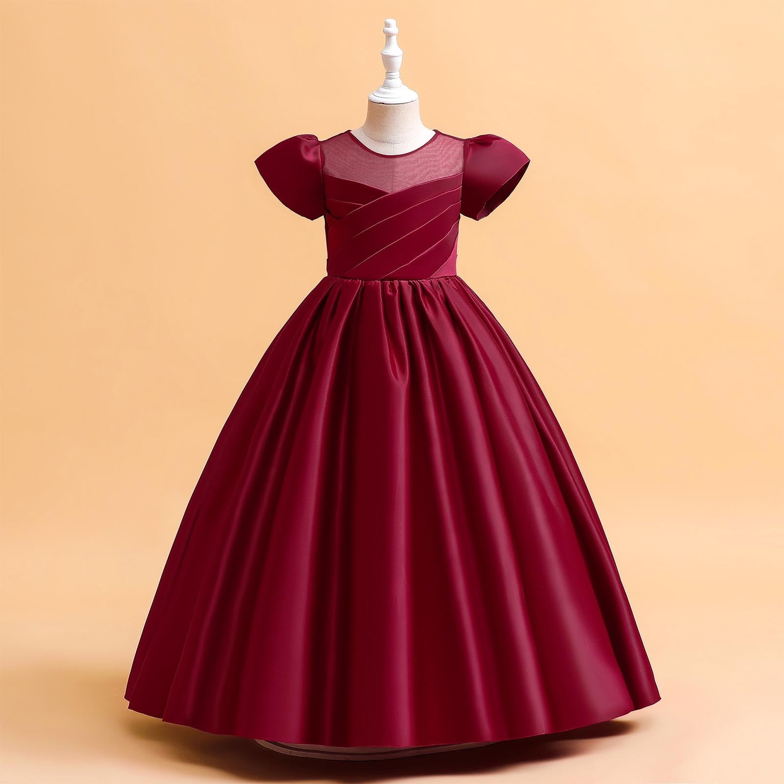 ATOGUTA 7-14 Years Girls Birthday Dresses Satin Dresses Bridesmaid ...