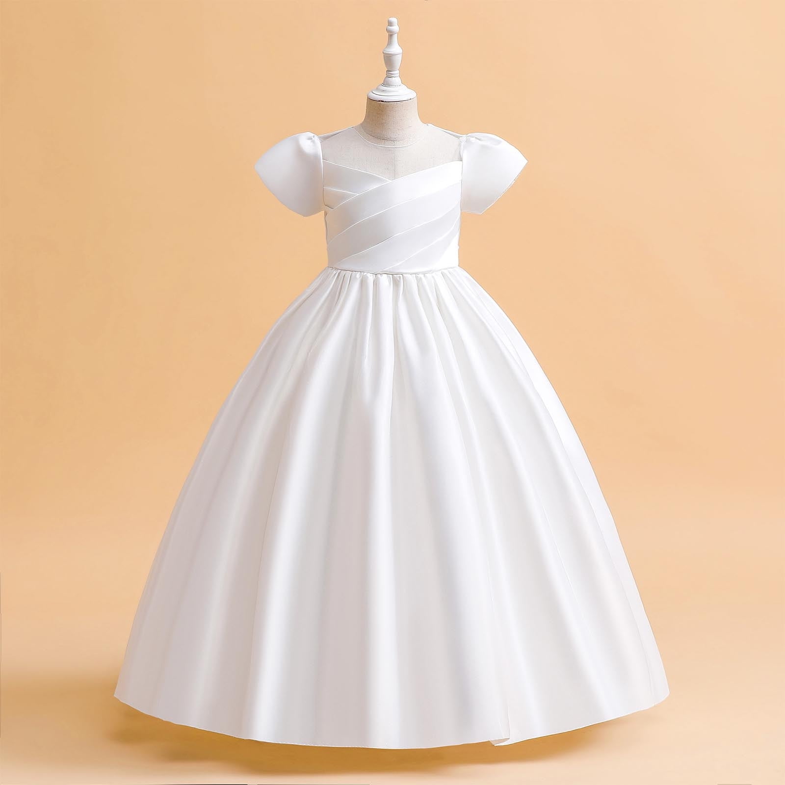 ATOGUTA 7-14 Years Long Dresses for Girls Satin Dresses Bridesmaid ...