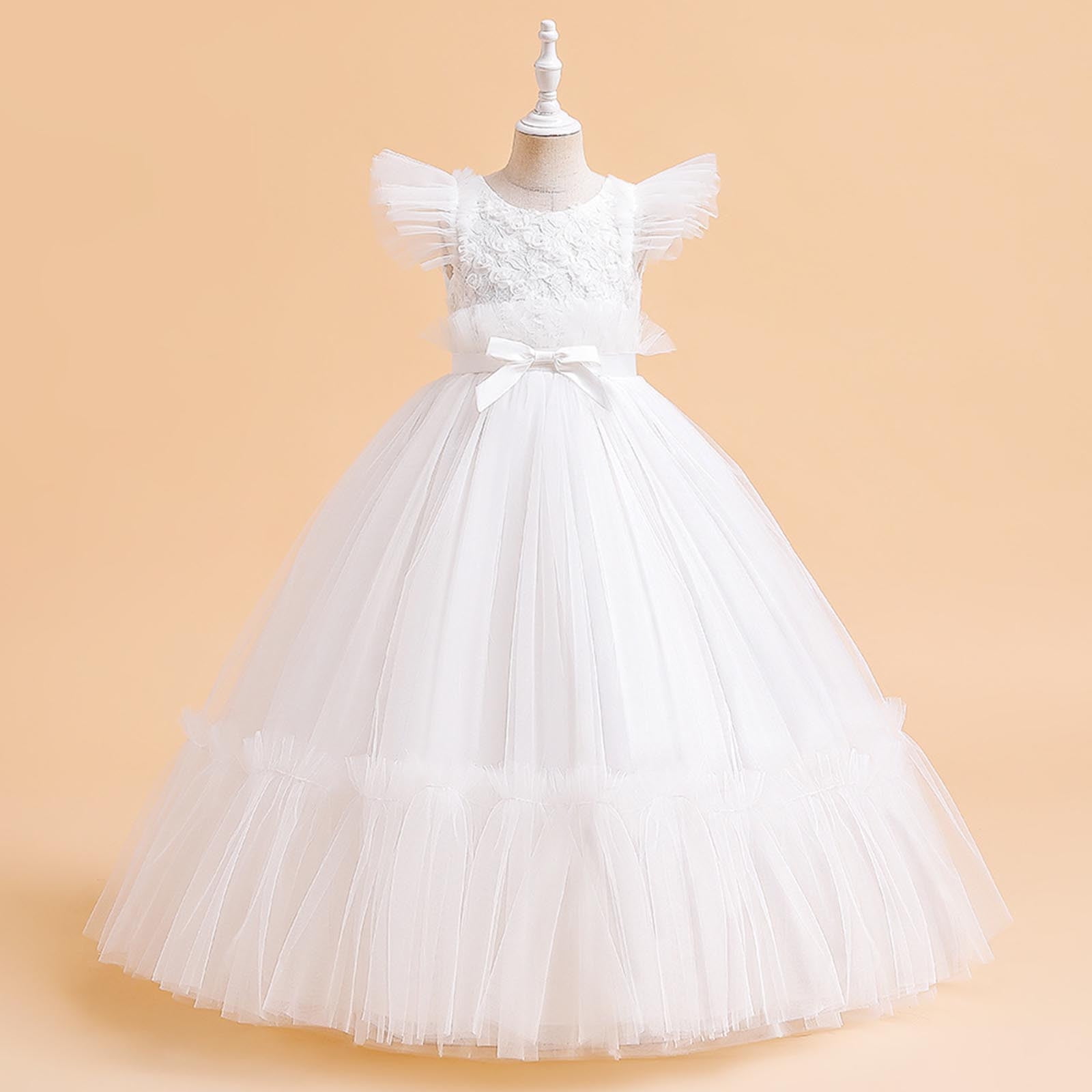 ATOGUTA 7-14 Years Party Dresses for Girls Tulle Dresses Bridesmaid ...