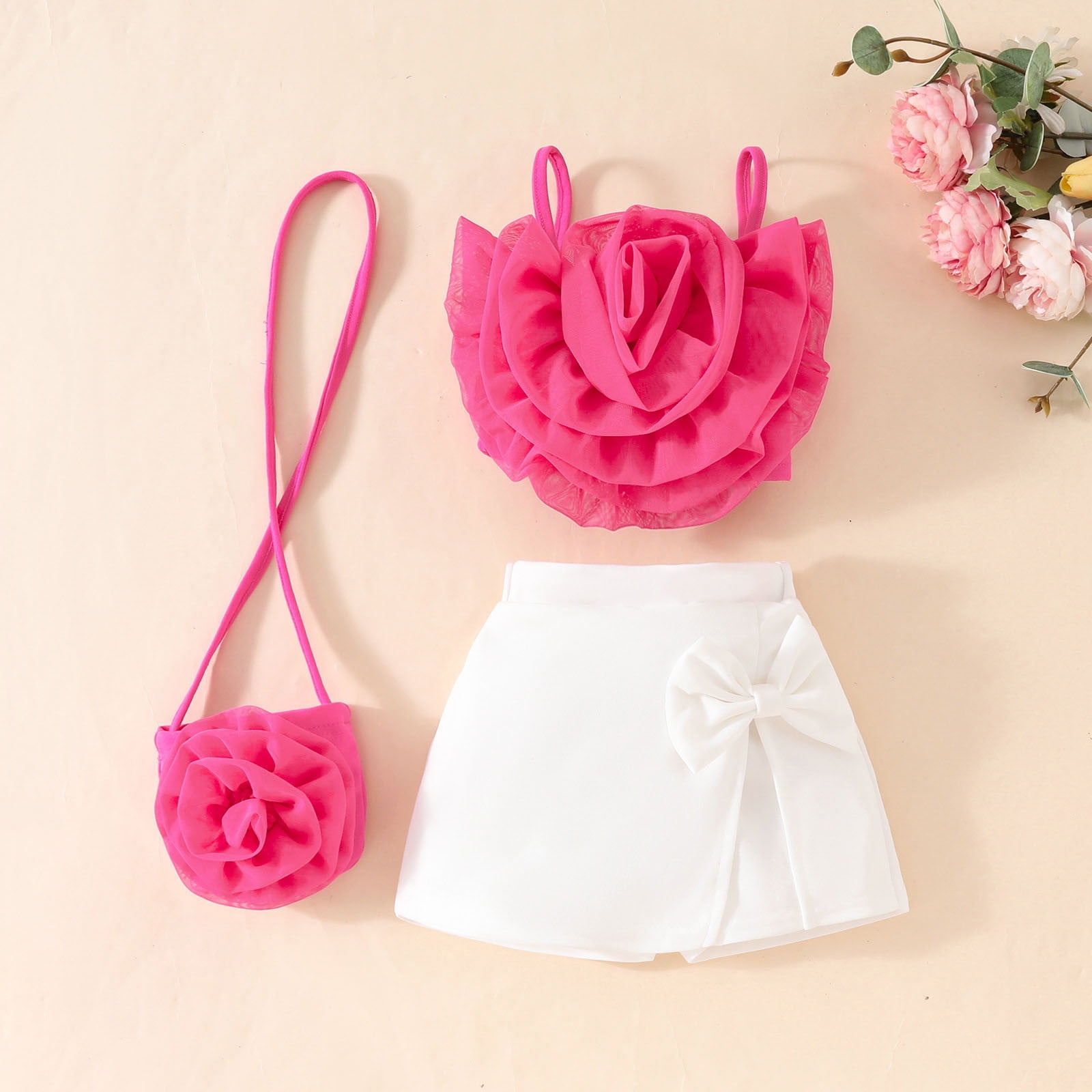 ATOGUTA Baby Girl Dress Sets Ruffle Tank Tops and Shorts Cute 2 Piece ...
