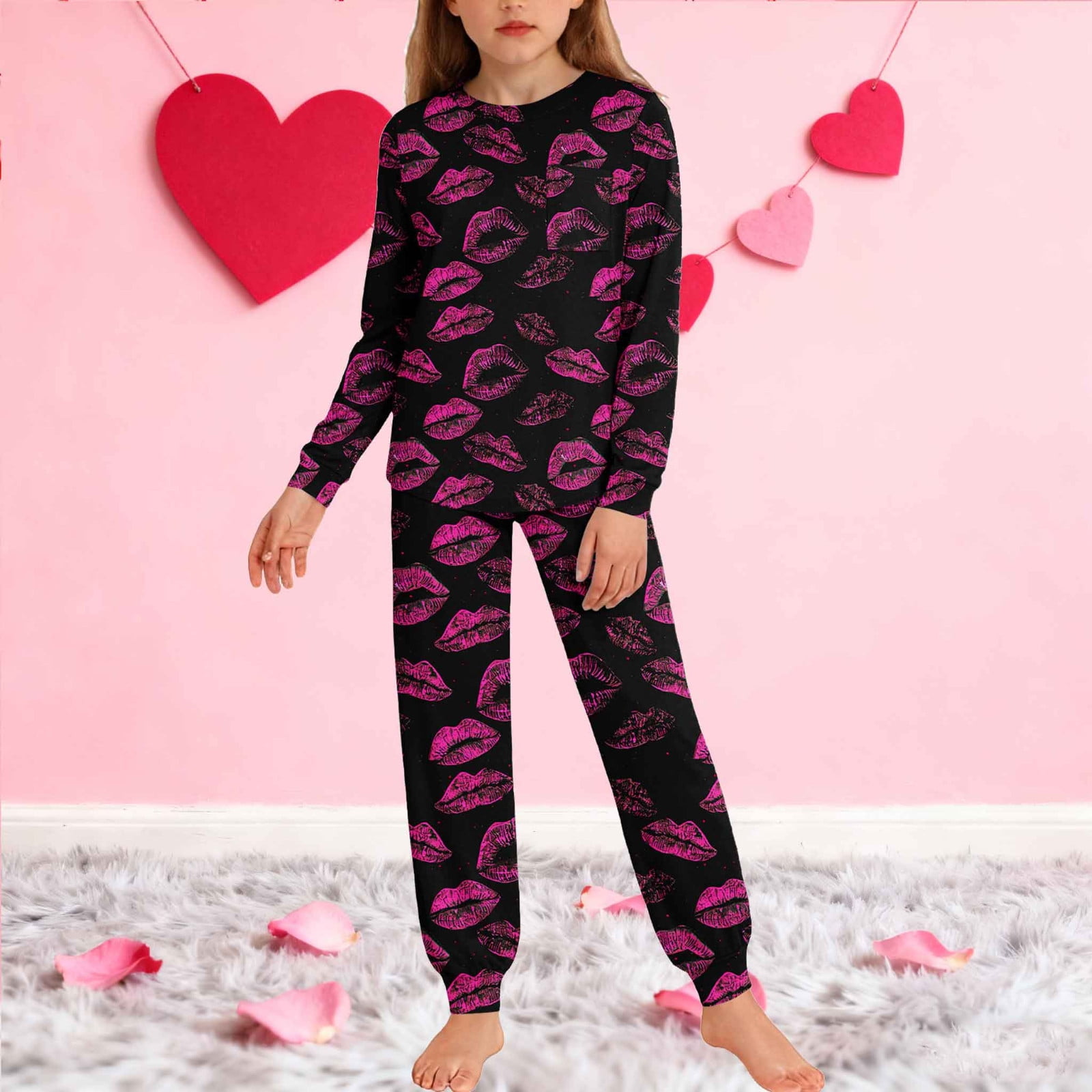 ATOGUTA Big Kids Clothing Set Girls Valentine's Day Outfit Long Sleeve ...