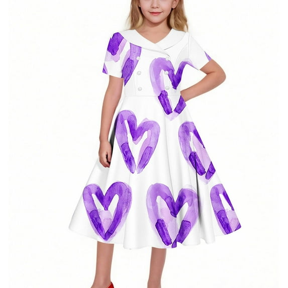 ATOGUTA Birthday Dresses for Girls Peter Pan Collar Dress Clothes Kids ...