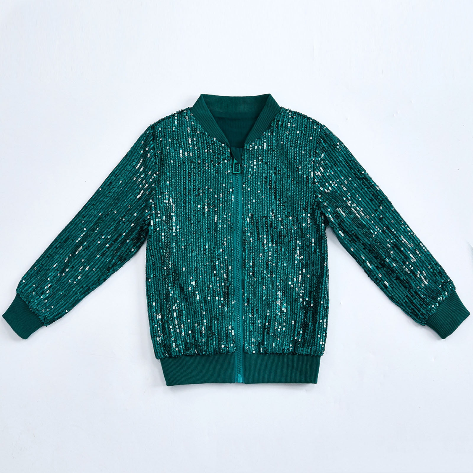 ATOGUTA Bomber Jacket Girls Kids Sequin Long Sleeved Casual Jacket ...