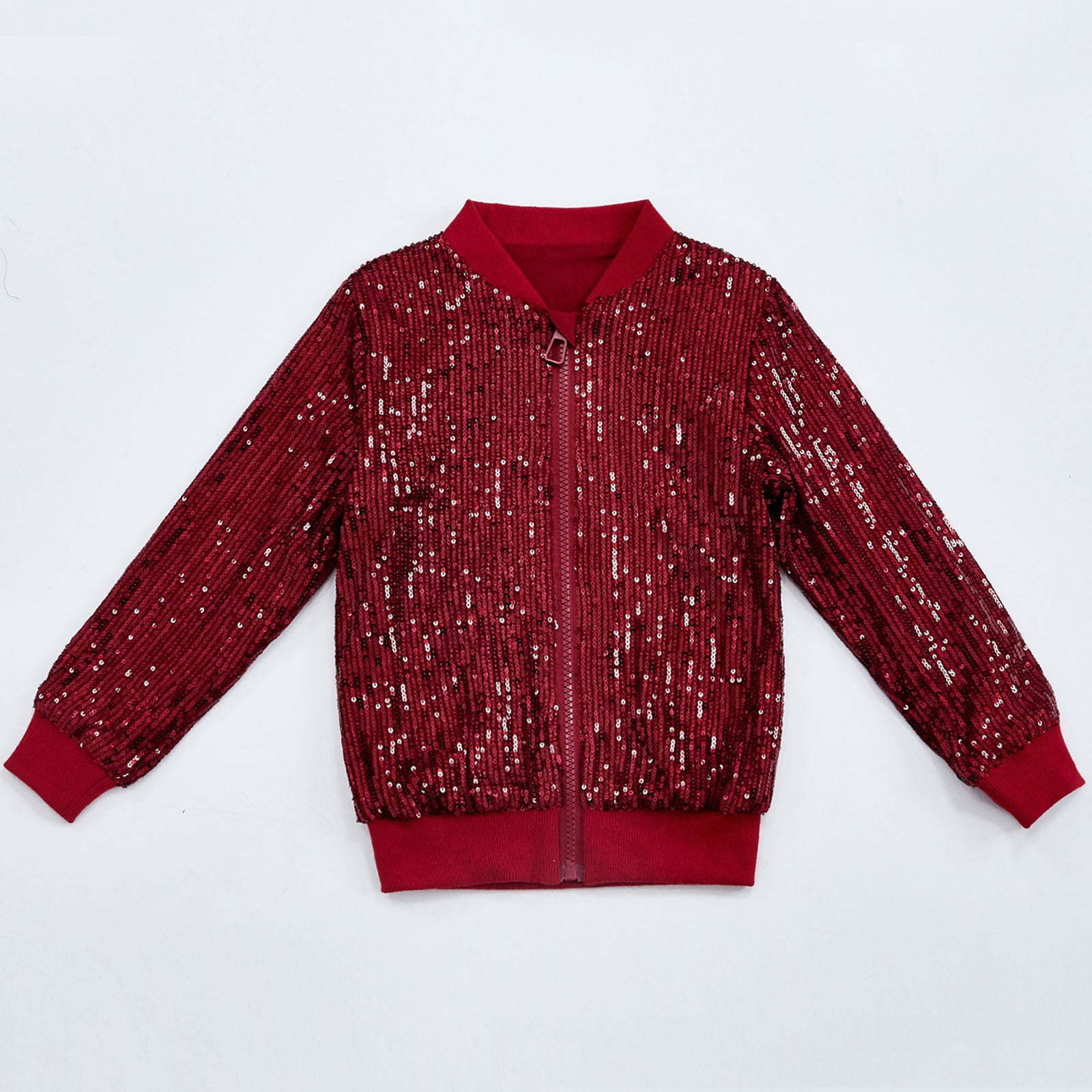 ATOGUTA Bomber Jacket Girls Kids Sequin Long Sleeved Casual Jacket ...