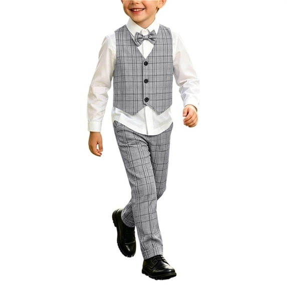 ATOGUTA Boy Formal Suit Kids Tuxedo for Wedding Outfit Lightweight Vest ...