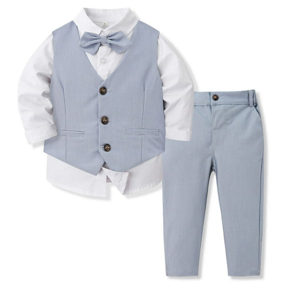 ATOGUTA Boy Formal Suits Boy Wedding Outfit Vest+Pants+Dress Shirt Kids ...
